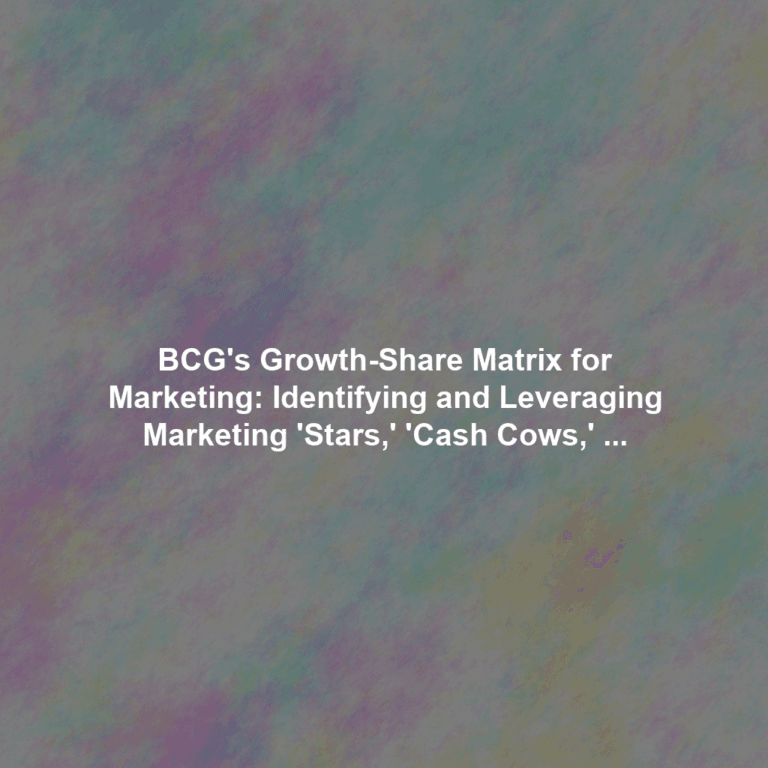 Marketing Strategy Powerhouse: The BCG Matrix for Growth
