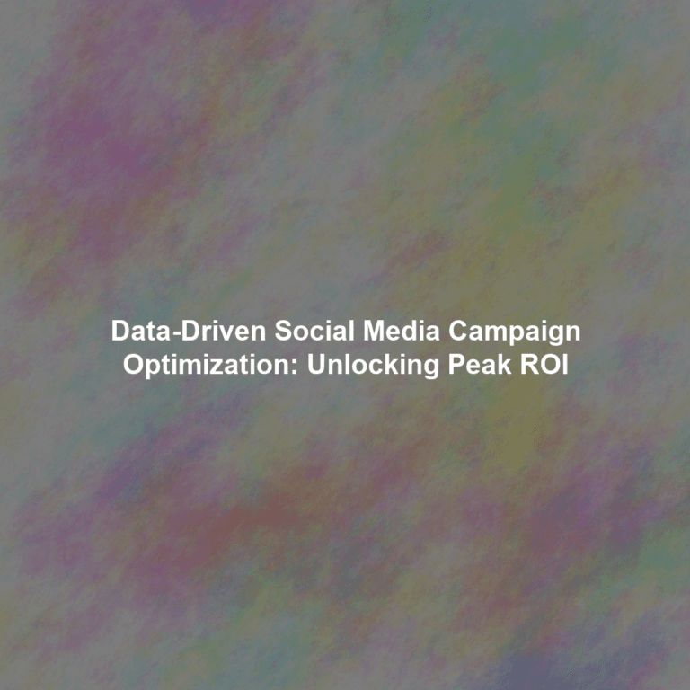 Data-Driven Social Media Optimization: Boost ROI